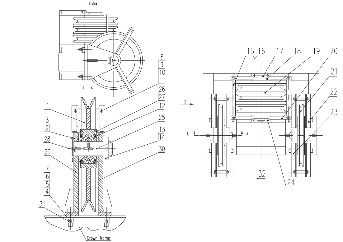 XJ550 Workover Rig Parts-Crown block assembly - All-Petroleum