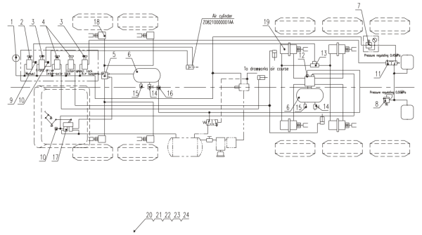 XJ550 Workover Rig Parts-Schematic diagram of chassis air system - All ...