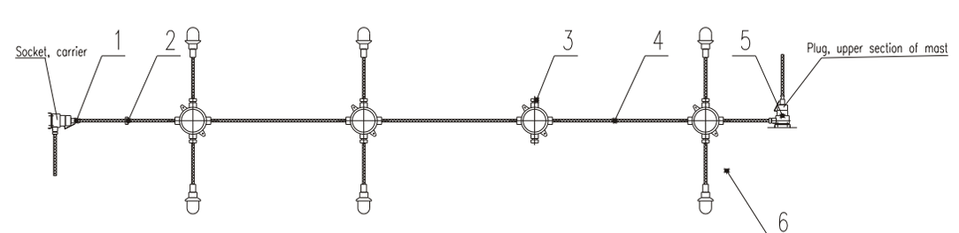 XJ550 Workover Rig Parts-Wire connection , lower section of mast - All ...